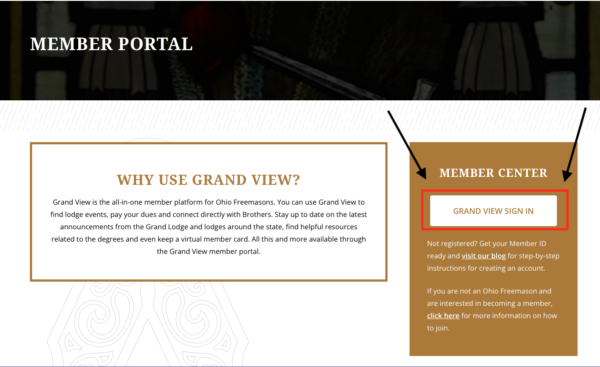 How to set up a Grand View member account - Freemasonry